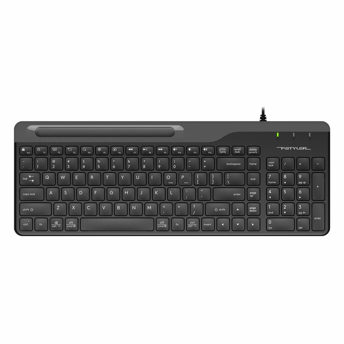 Клавиатура проводная A4Tech Fstyler FK25, USB, 103 кнопки, черная, 1530215 (1530215)