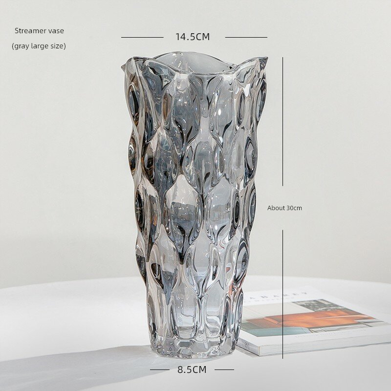 Украшение вазы для гостиной, цветочная композиция, хрустальное стекло, стиль, скандинавская роза, искусственный цветок,