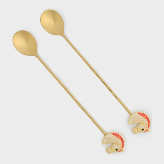 Ложка десертная Anna Lafarg Horse Конь 2 шт, 20 см, сталь (ANLAF-QFS-17)