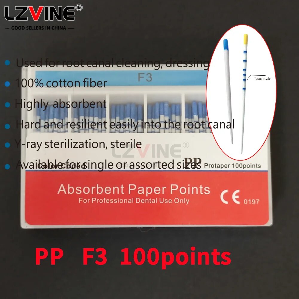 Абсорбирующие бумажные точки PP-F3 100 points