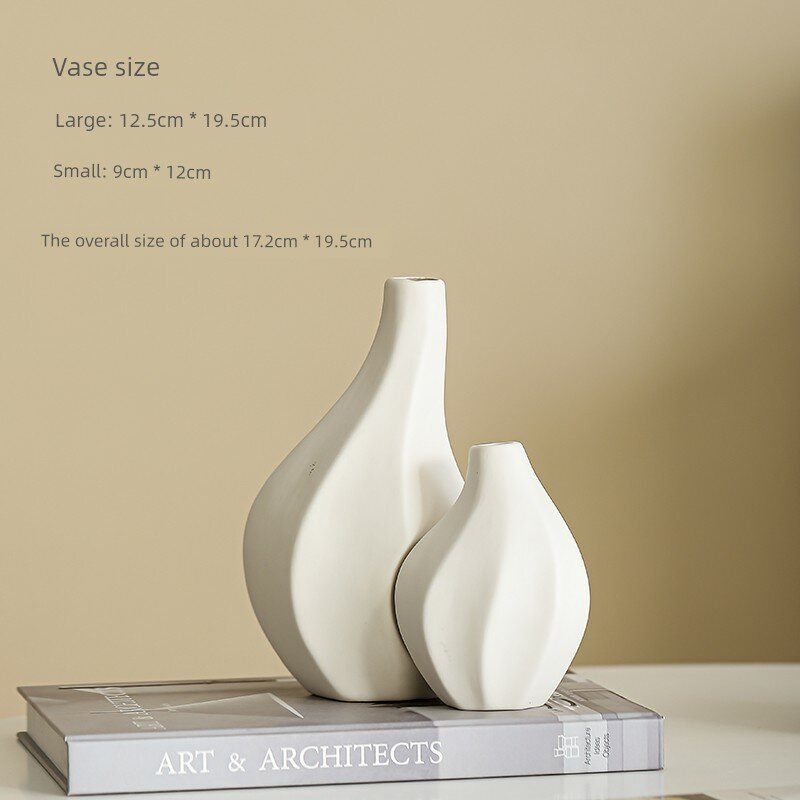 Керамические вазы-украшения, элитные, в современном и простом стиле, белое искусство, декор для тумбы под телевизор,