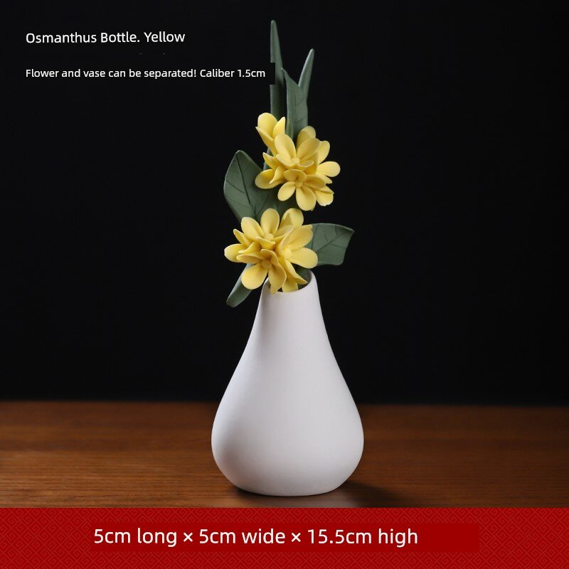 Восточная глиняная роза, османтус, маленькая ваза, ручная заготовка, цветок, искусственный цветок, искусственный