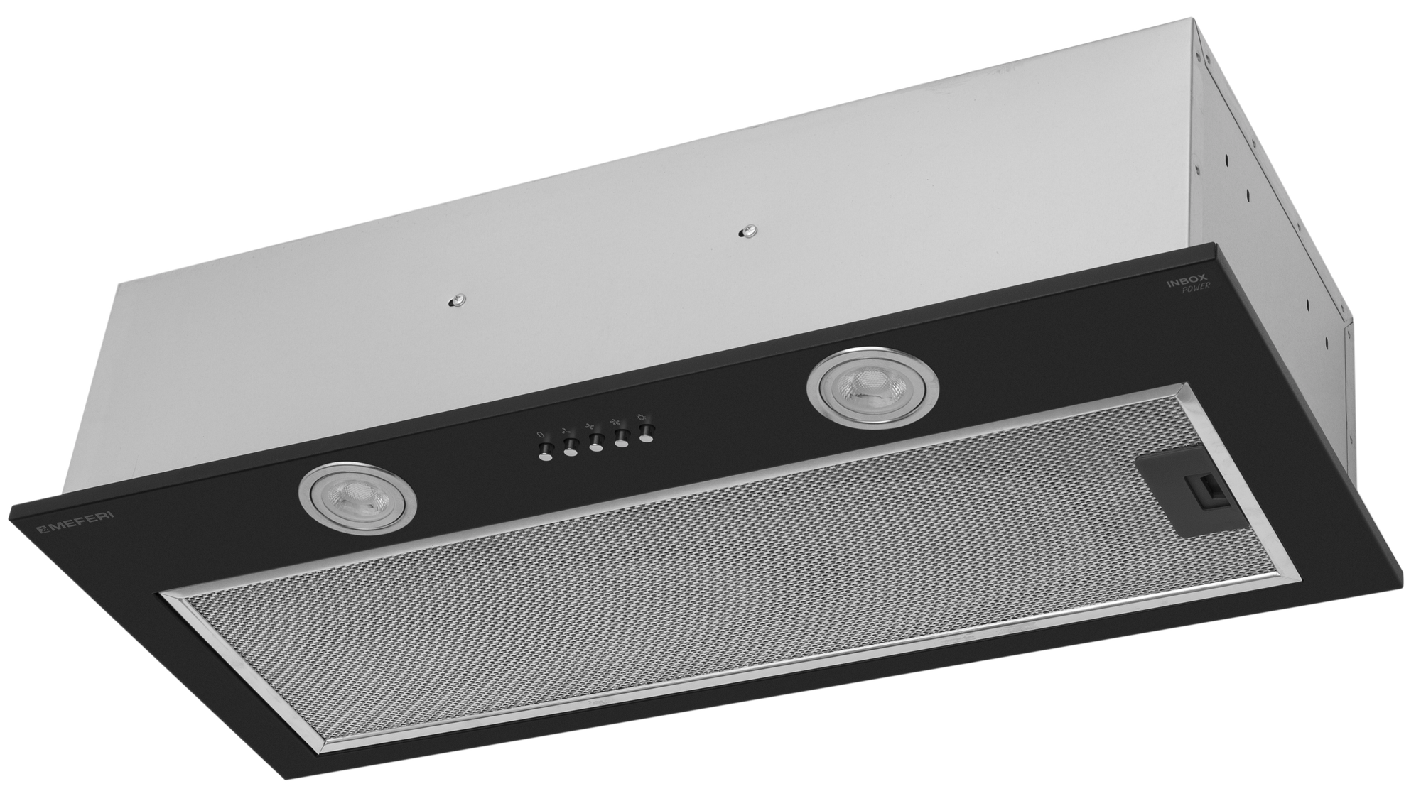 Вытяжка кухонная полновстраиваемая INBOX70BK POWER 70 см, черная, встраиваемая, производительность 900 м3/ч