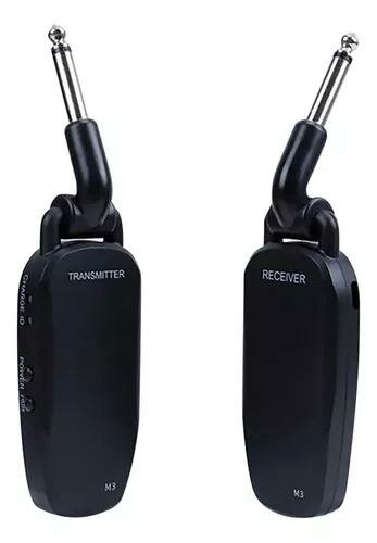 Трансмиттер беспроводной UHF M3 для гитары и баса, черный, 1 вход/выход, питание USB, ABS, диапазон частот 20Hz - 20kHz, SNR 90dB, THD+Noise <0.03%, задержка передачи менее 1мс, дальность 50 метров, батарея 3.7V 600mAh, в комплект входят 1 тран smиттер,