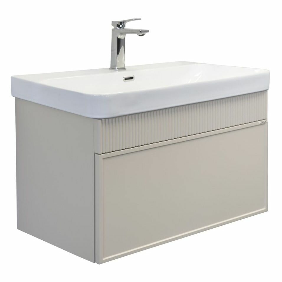 Тумба с раковиной Comforty Мадрид 80М 00-00020810 серый шелк