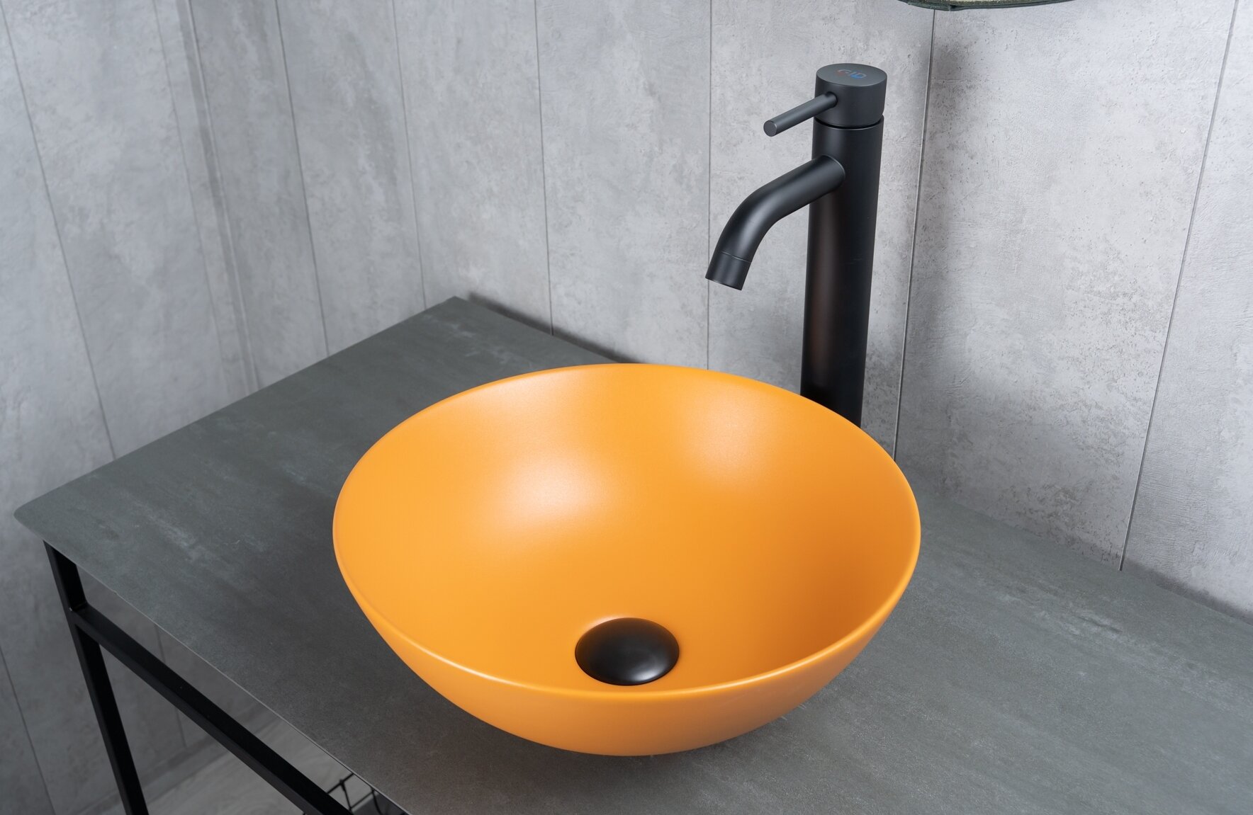 Раковина накладная GID Esfera 9081orm 36x36 оранжевая матовая, круглая, керамика