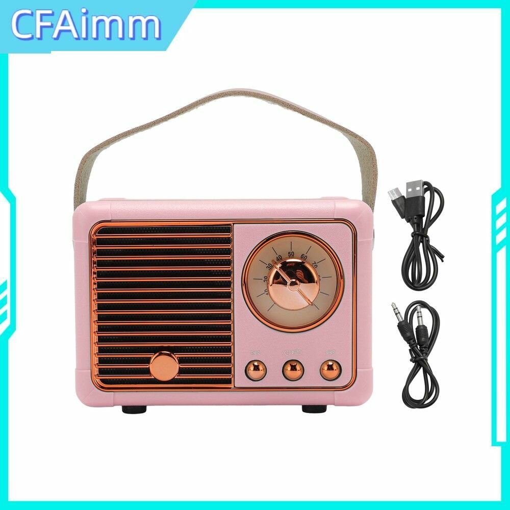 Винтажный Динамик BT Беспроводной Портативный для Дома и Походов HM11 Светло-Красный