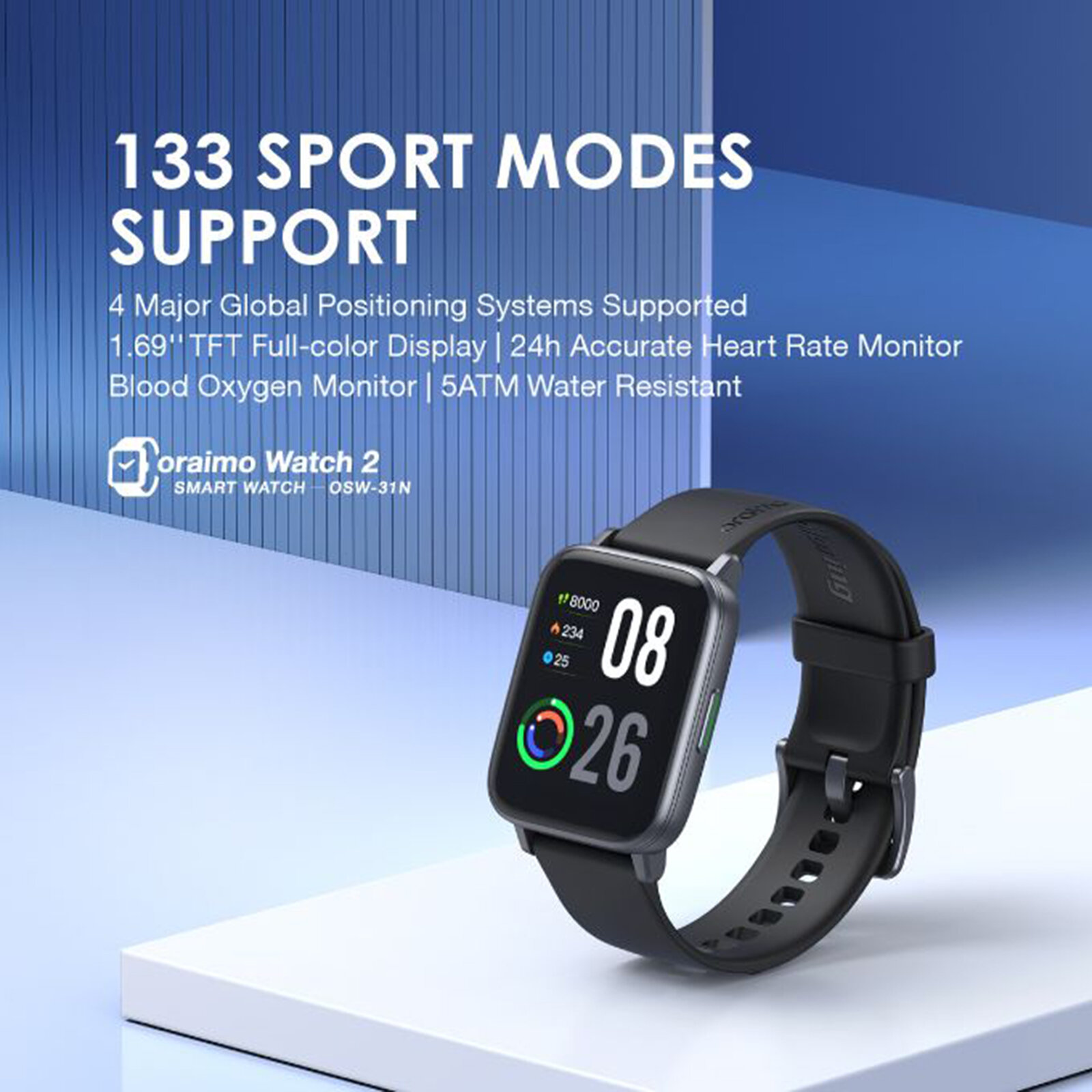 Смарт-часы oraimo osw-31n в цвете темный хром