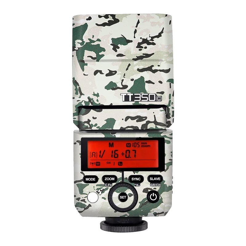 Флеш-лампа Godox TT350 с зеленым камуфляжным узором