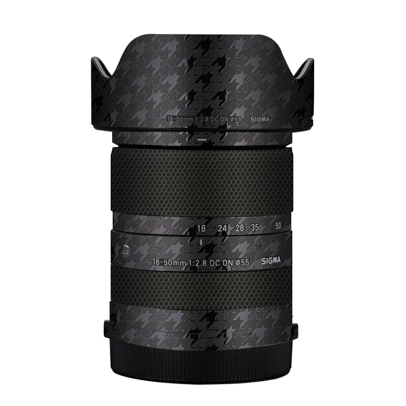 Защитная пленка для объектива Sigma 18-50mm F2.8 DC DN с черным рисунком пёстрый шаблон для Fujifilm X-mount и Canon