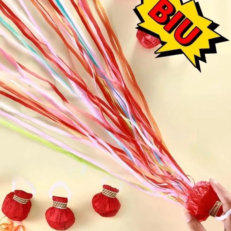 Серпантин Звёзды 19 см красный 10 шт