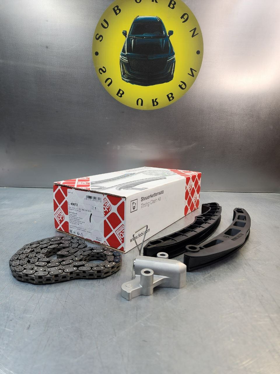 Комплект цепи ГРМ (цепь+натяжитель+планки) Ауди A3, Шкода Фабия Октавия Рапид Йети, Фольксваген Гольф Пассат Джетта Тигуан Тоуран, FEBI 40672