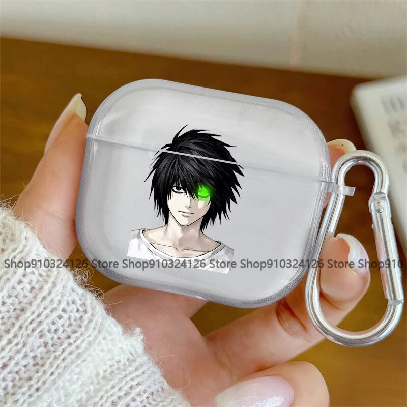Прозрачный чехол с аниме D-DEATH примечание L Lawliet для Airpods Pro 3 2 1 4, милые мультяшные японские чехлы для Airpod, чехол для наушников из ТПУ