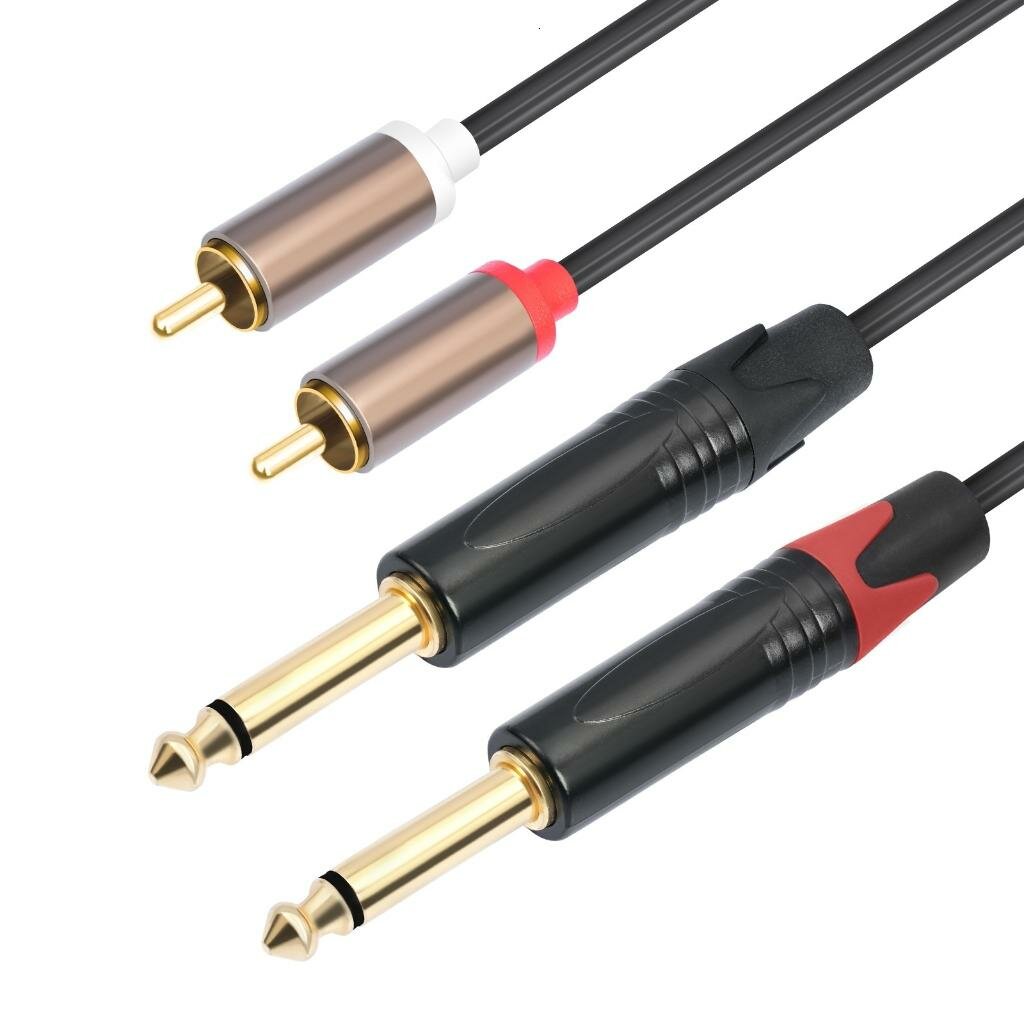 Портативный аудиокабель RCA-6.35 мм