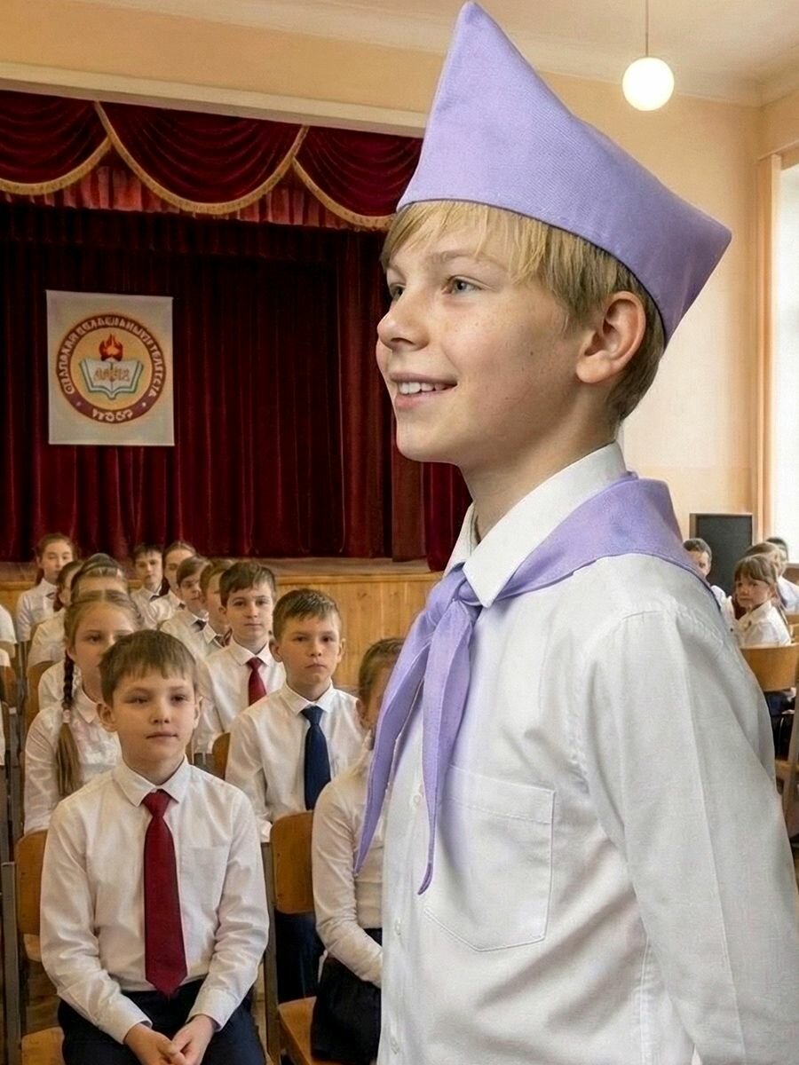 Пилотка  для взрослых и детей, размер 46-50, сиреневая пудра — фото 1