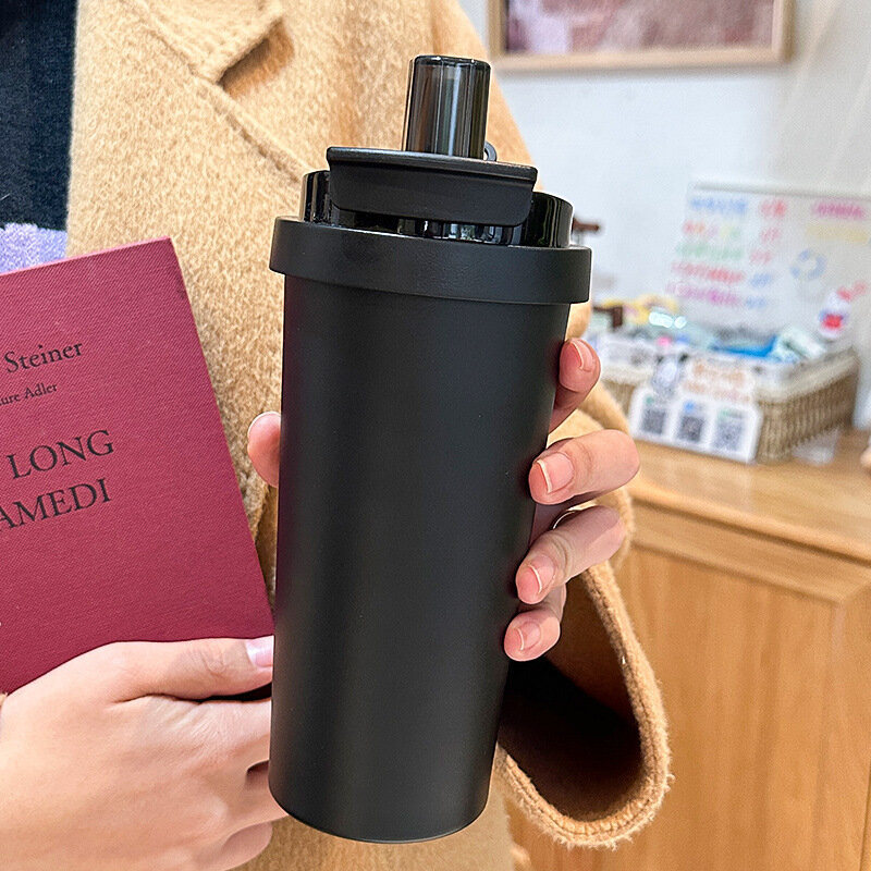 Умная кофейная кружка из нержавеющей стали 316, высокая эстетика, автомобильный вакуумный утолщенный термос, портативная дорожная кружка для студентов