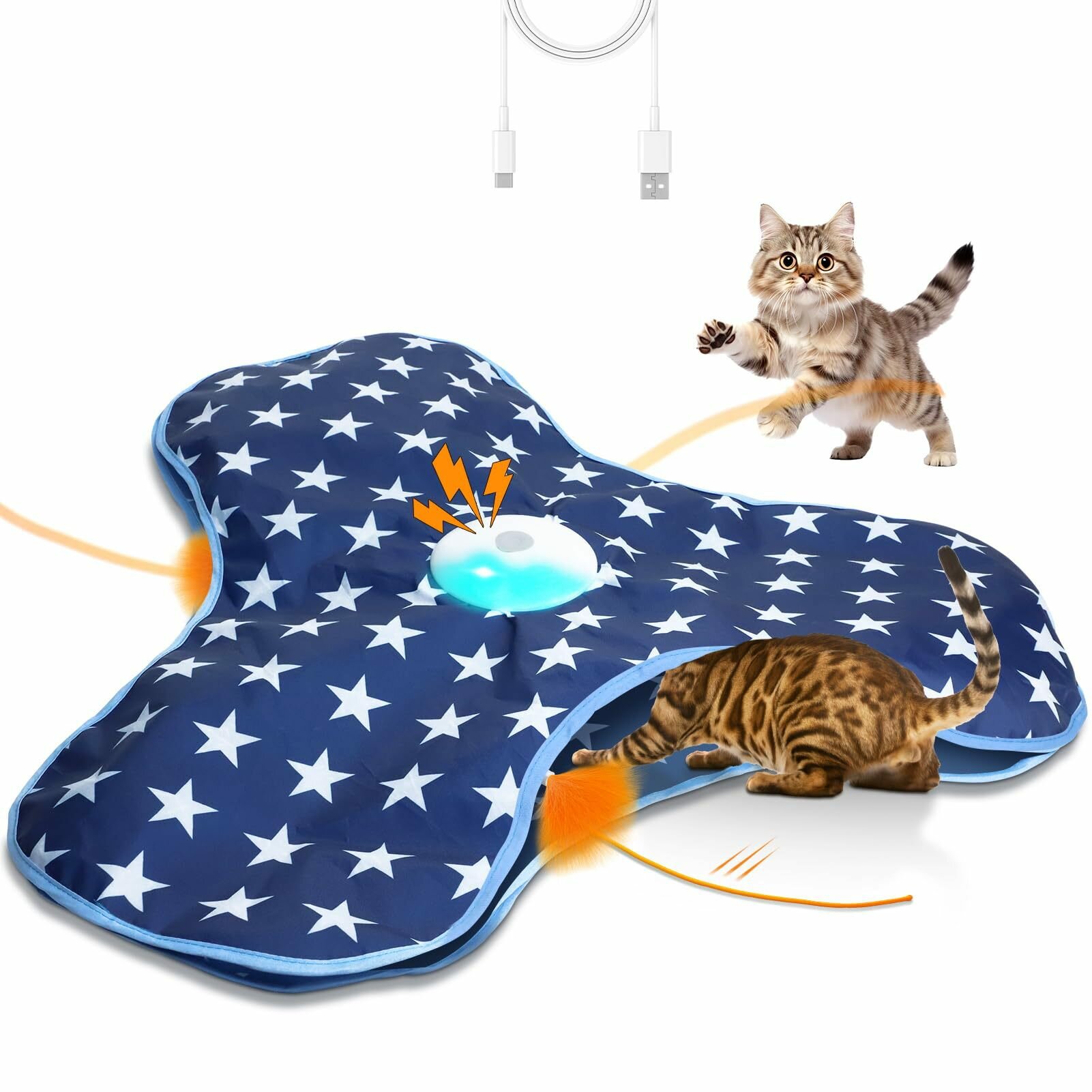 Игровой домик-колпак для кошки с звуком, Интерактивная игрушка для охоты и укрытия, 14x14x7 см, 5 цветов, С русской инструкцией