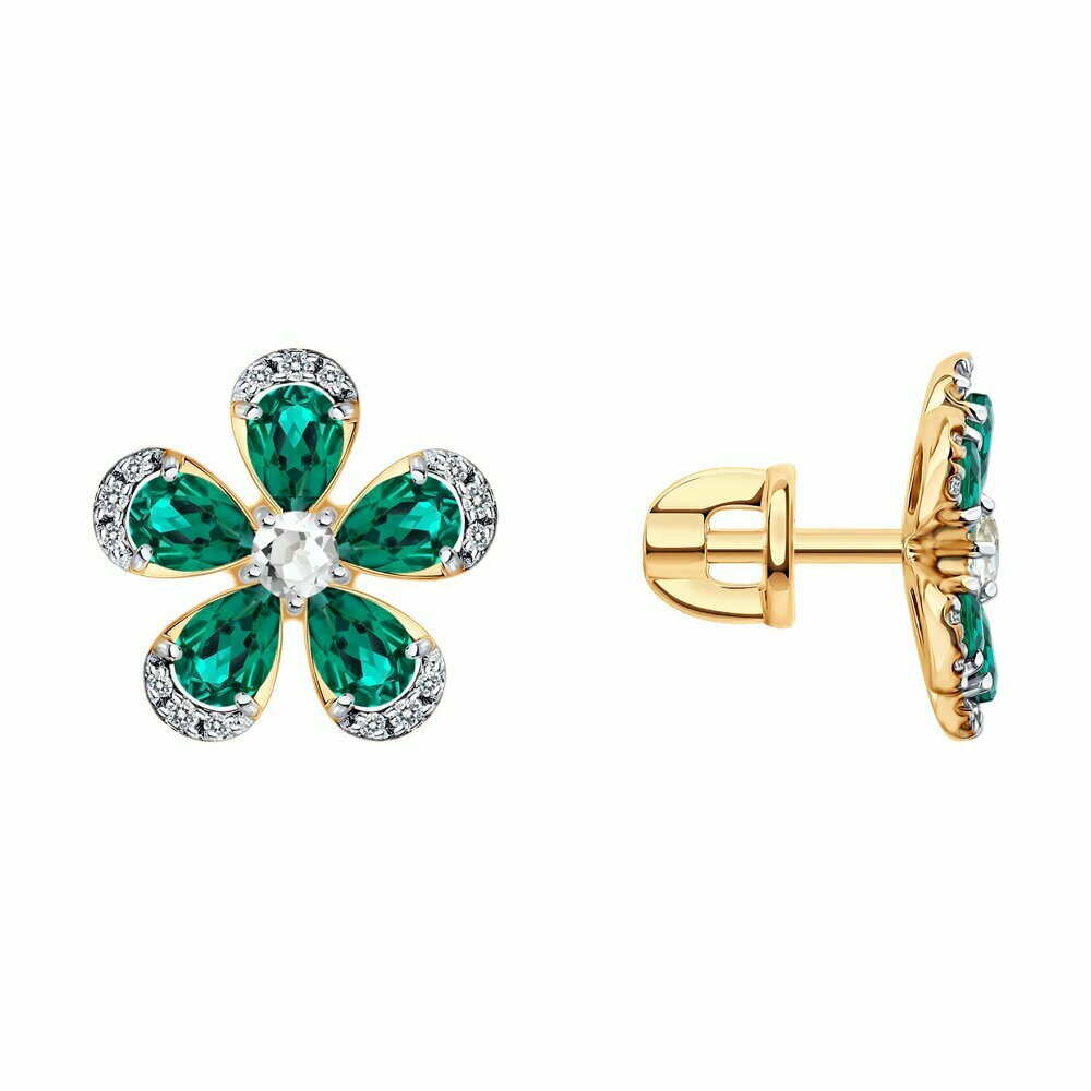Серьги, красное золото, 585 проба