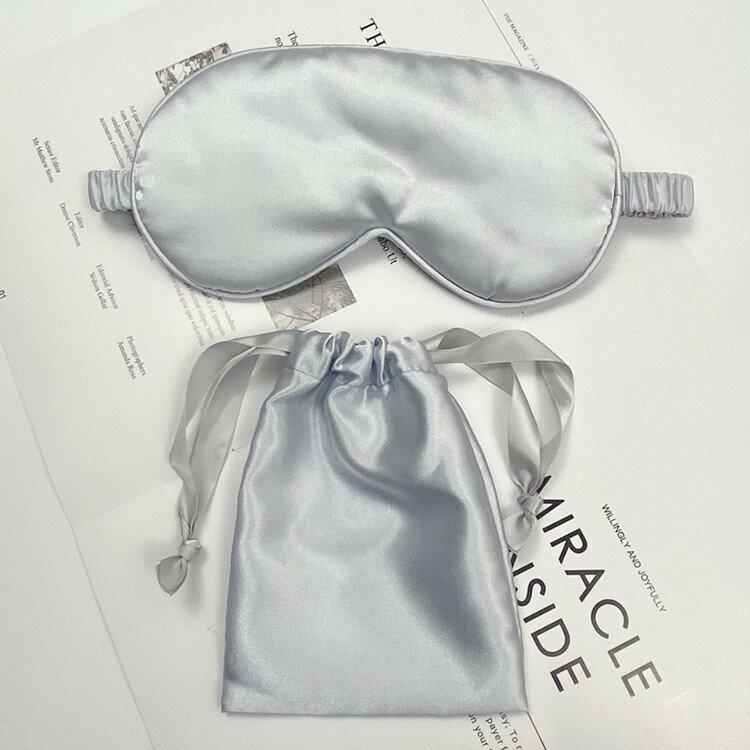 Спотовая искусственная шелковая маска для глаз комбинированная сумка для путешествий Серебряная сумка для глаз