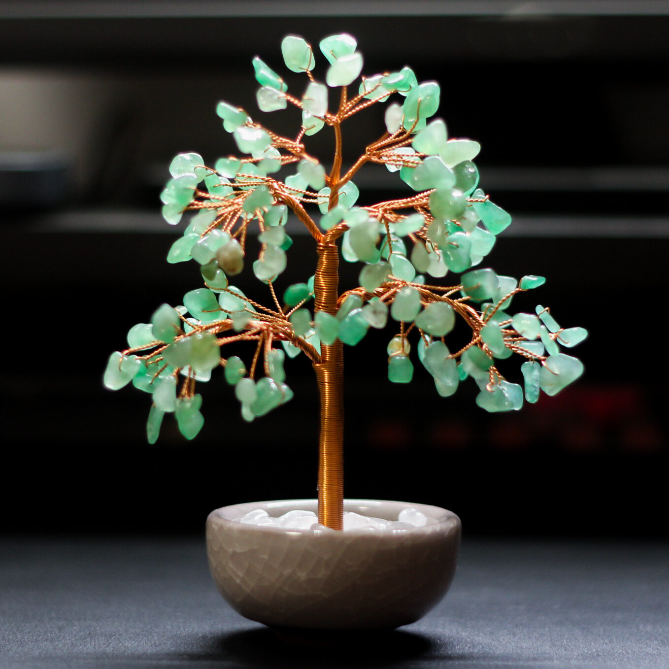 Горячая продажа сокровищницы, основа для чашки, желтый кристаллический дерево, денежное дерево, украшение для дома и офиса, ручная работа