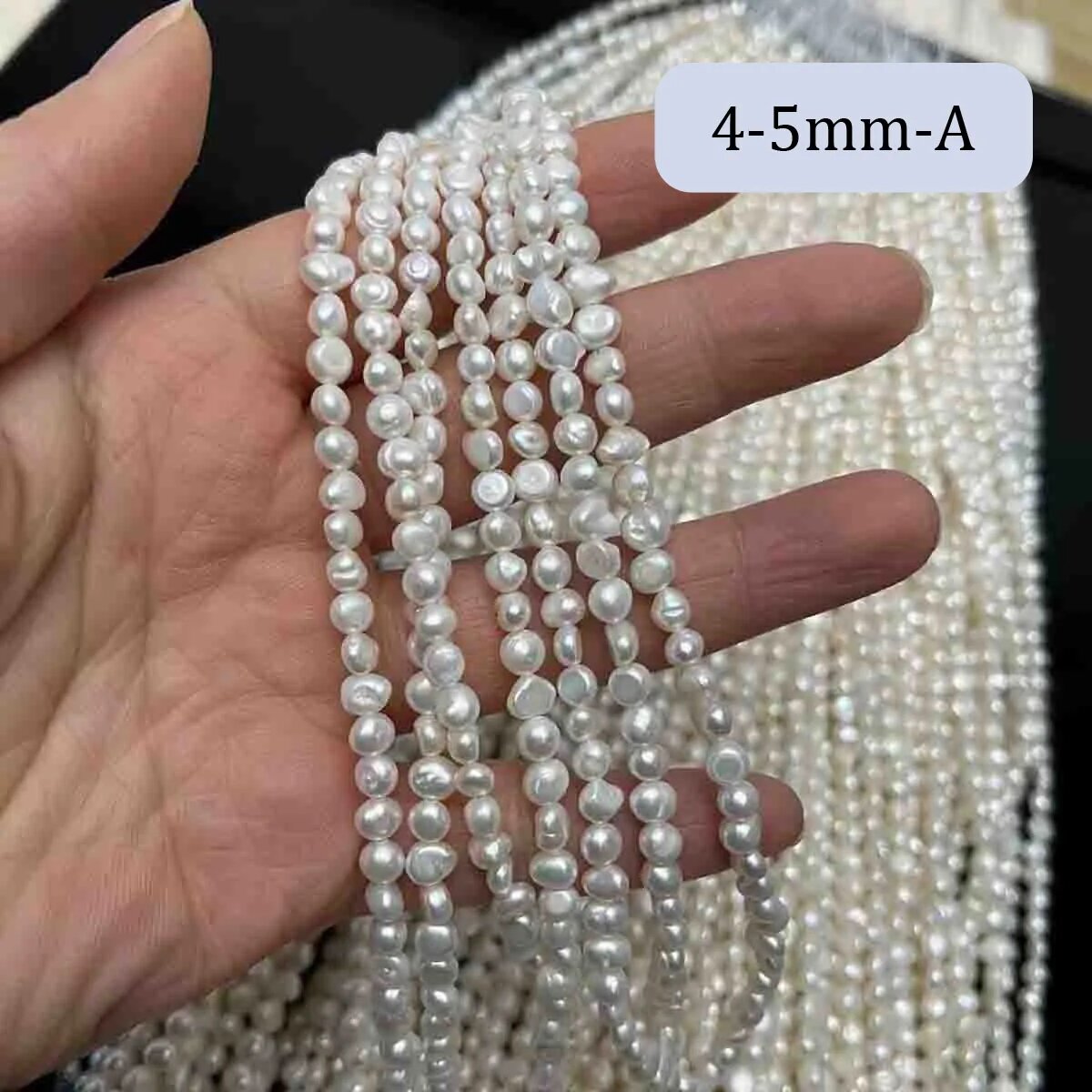 Бусины из пресноводного жемчуга барокко, 4-5 мм, серебряный