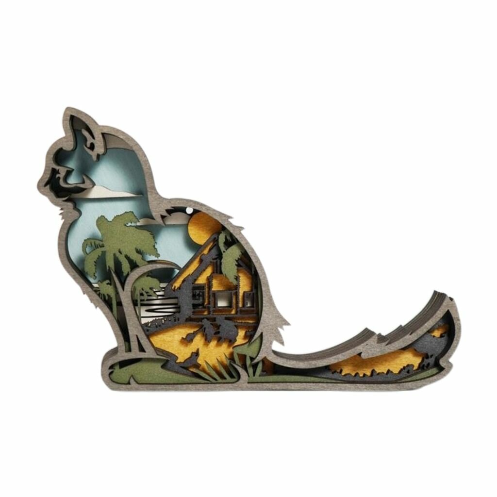 Полый деревянный орнамент с изображением животных для бабочек, свет, поделки, декор, товары дома, спальни, гостиной