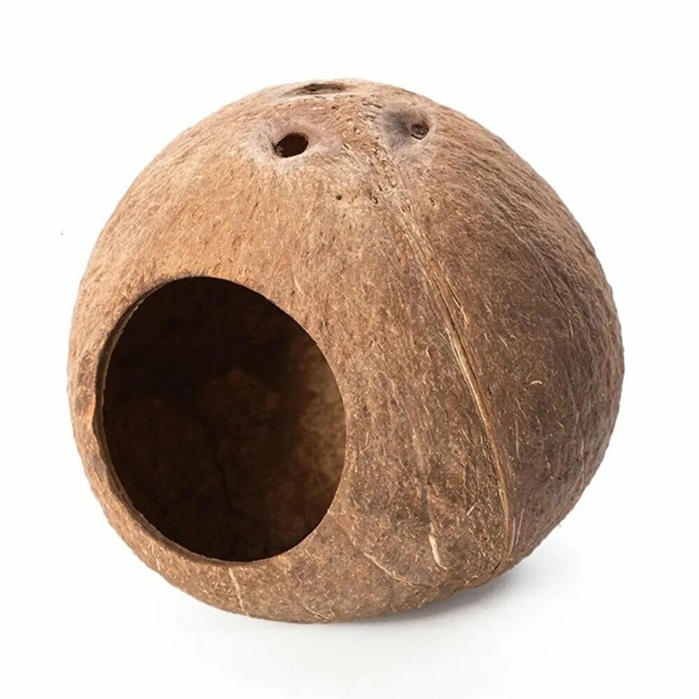Натуральная кокосовая скорлупа, маленькое гнездышко для домашних животных, полное гнездо для сокрытия кокосовой скорлупы