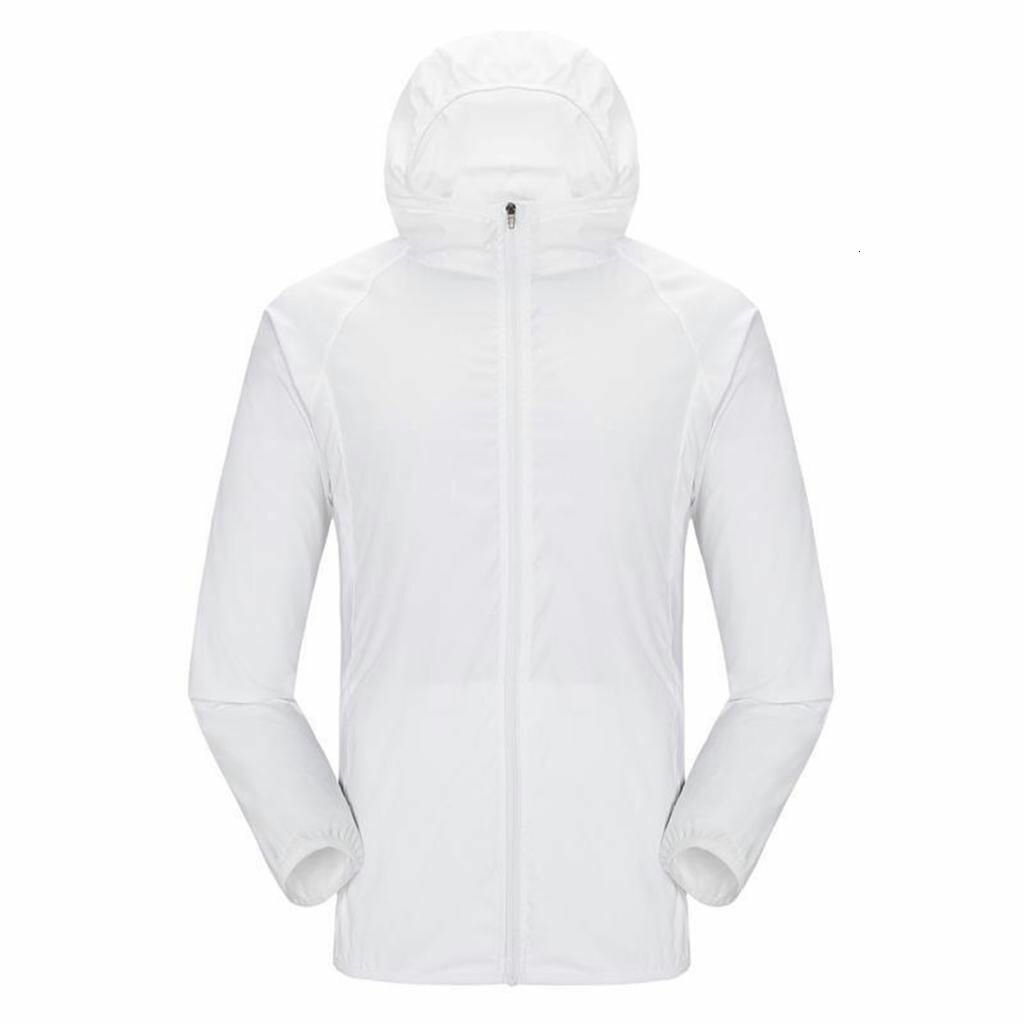 Женские и мужские дождевики с капюшоном, защита от солнца, складные, для велосипедов, Белый - XL