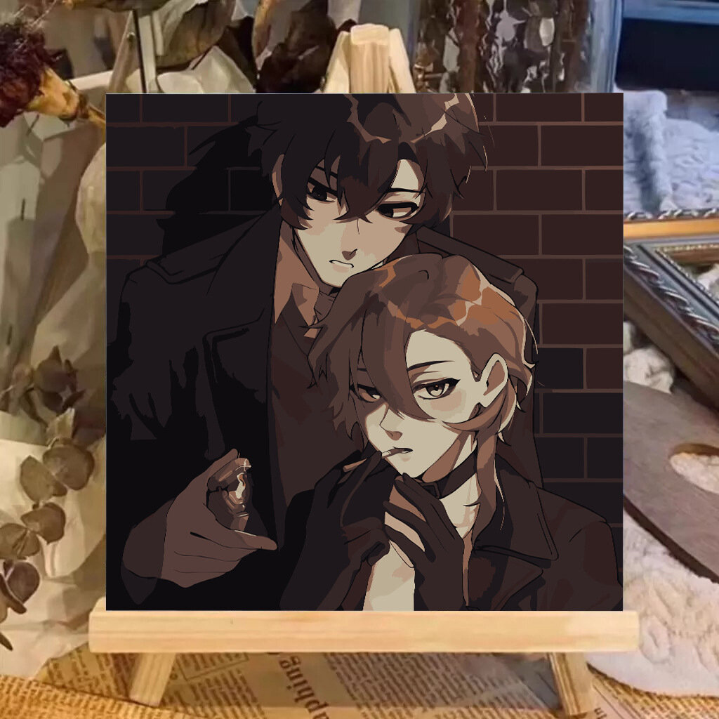 Bungo Stray Dogs Осаму Дадзай DIY Цифровая масляная живопись Раскраска ручной работы Накахара Чуя Аниме товары Акриловая живопись