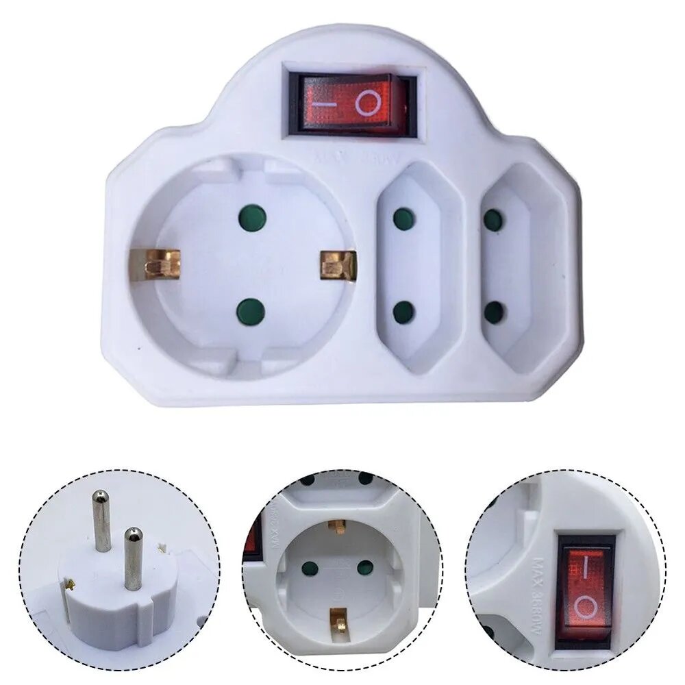 OZ-TWTU-3-контактный адаптер для розетки 1 шт, аксессуары, переходник, огнестойкий полипропилен для 16 А/250 В/3680 Вт, несколько абсолютно новых