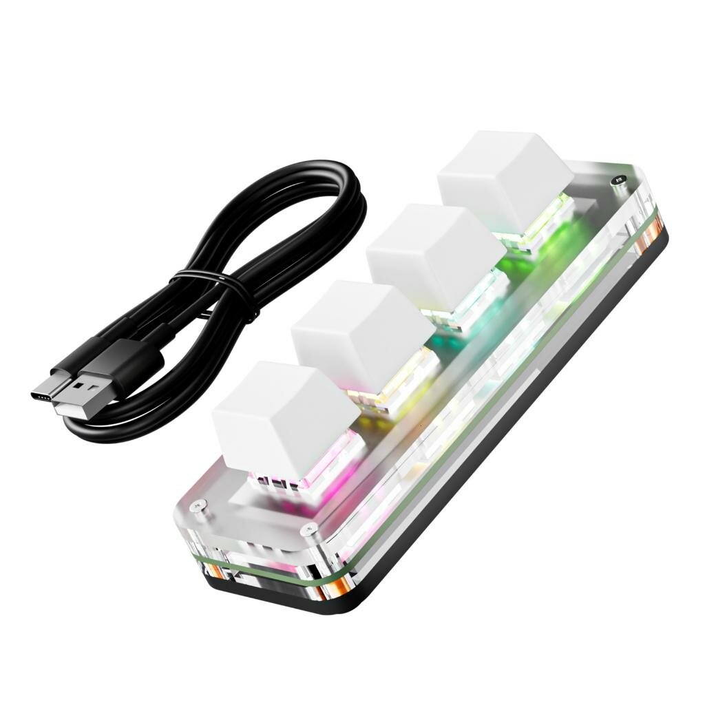 Программируемая мини-клавиатура с 4 макро-клавишами, Белый