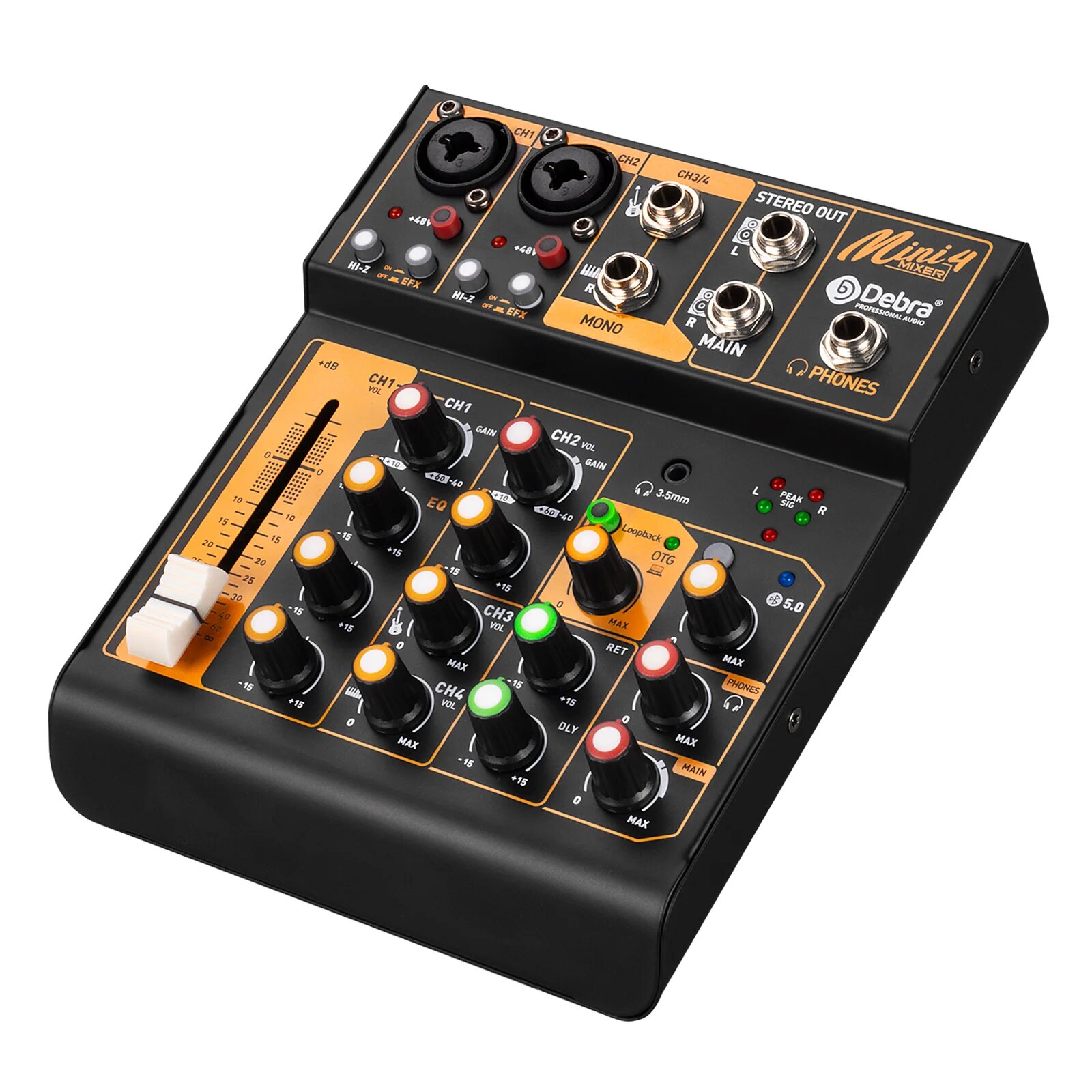 Debra Mini4 Audio Mixer 48V OTG