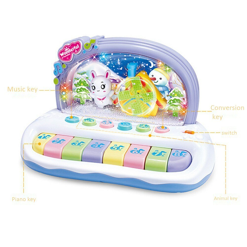 Пианино Инструмент Игрушка Музыка для младенцев Учебная игрушка с звуком и световой музыкой Учебная игрушка для детей # 30 Игрушка Инструмент (красочный)