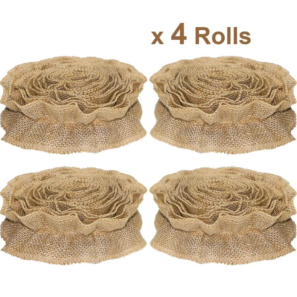 Гирлянда из мешковины 2 м x4 рулонов, деревенская фермерская нейтральная джутовая ткань, домашний свадебный декор своими руками