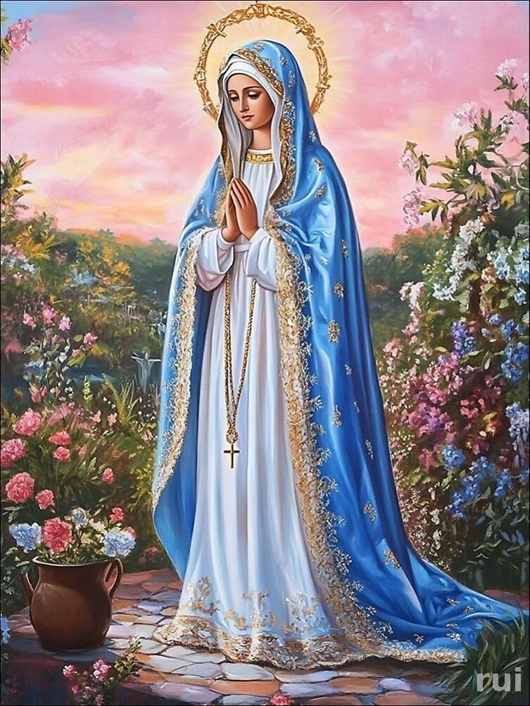 Алмазная картина "Пресвятая Богородица", 30x40 см. Православная икона.