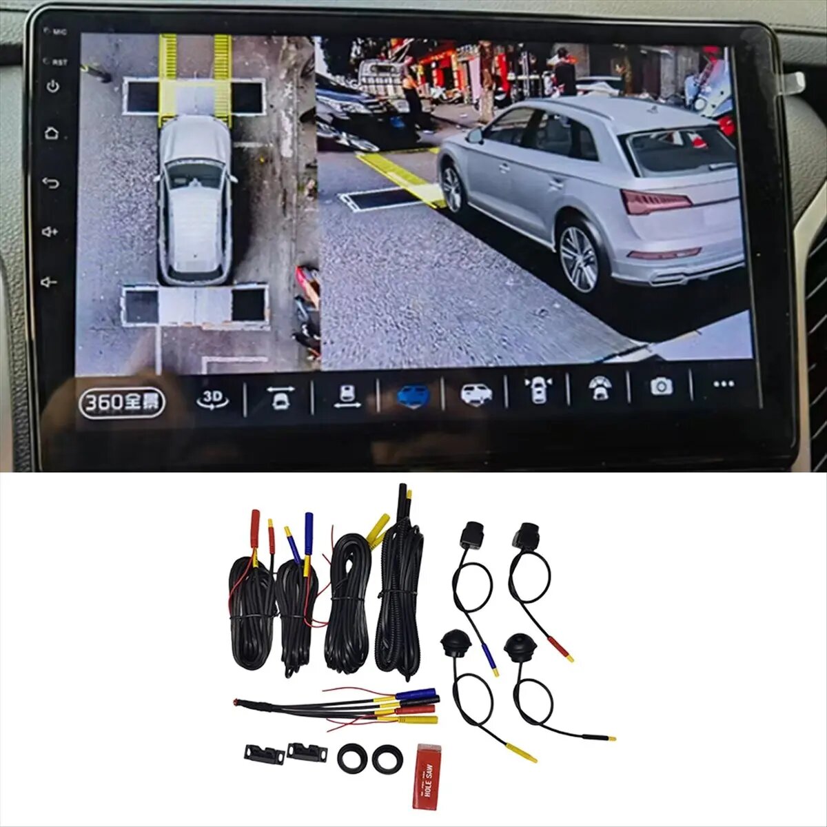 Автомобильная камера AAAL 360, панорамный объемный обзор, 1080P, AHD, передняя, задняя, левая и правая камера для автомобильной радиосистемы Android