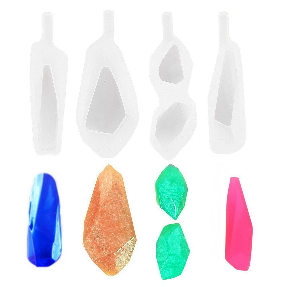 Ромбовидная кристаллическая силиконовая форма для литья подвесок, один комплект, высококачественный инструмент для