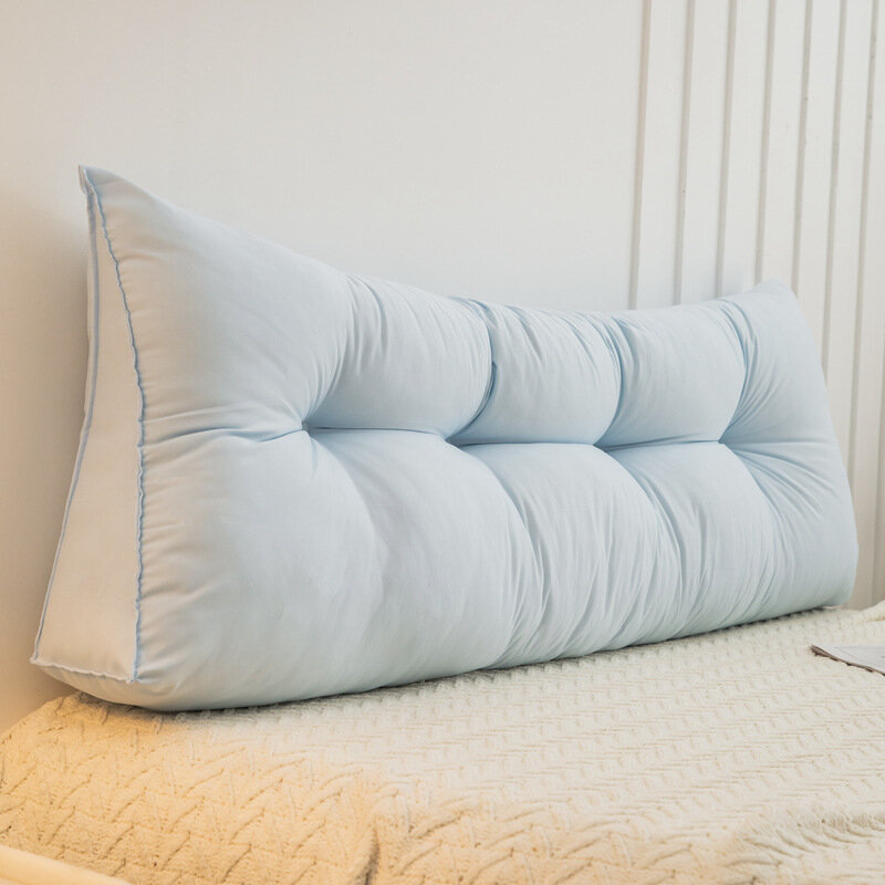 Светло-голубой, прикроватная подушка, треугольная подушка, диван в спальне, 100x50x15 см