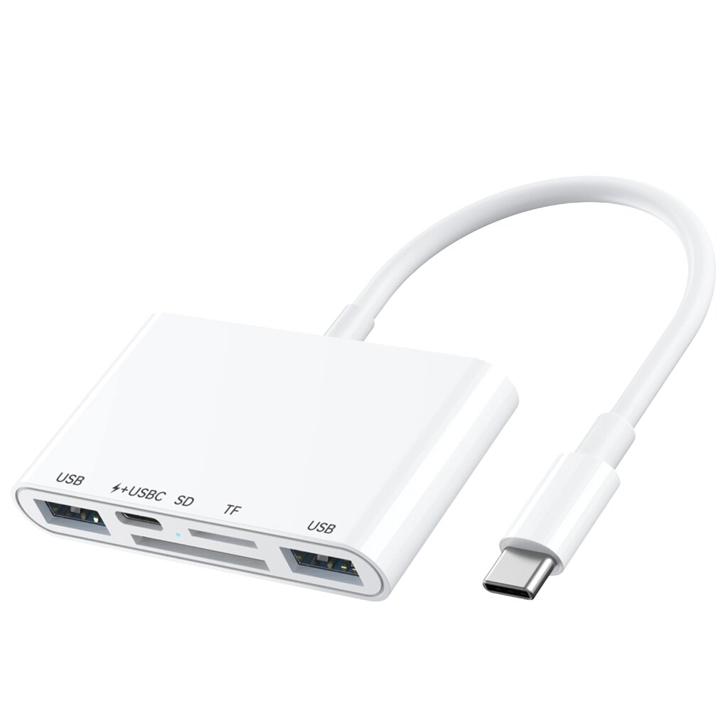 USB-C хаб 5 в 1 с кардридером и портом USB-A