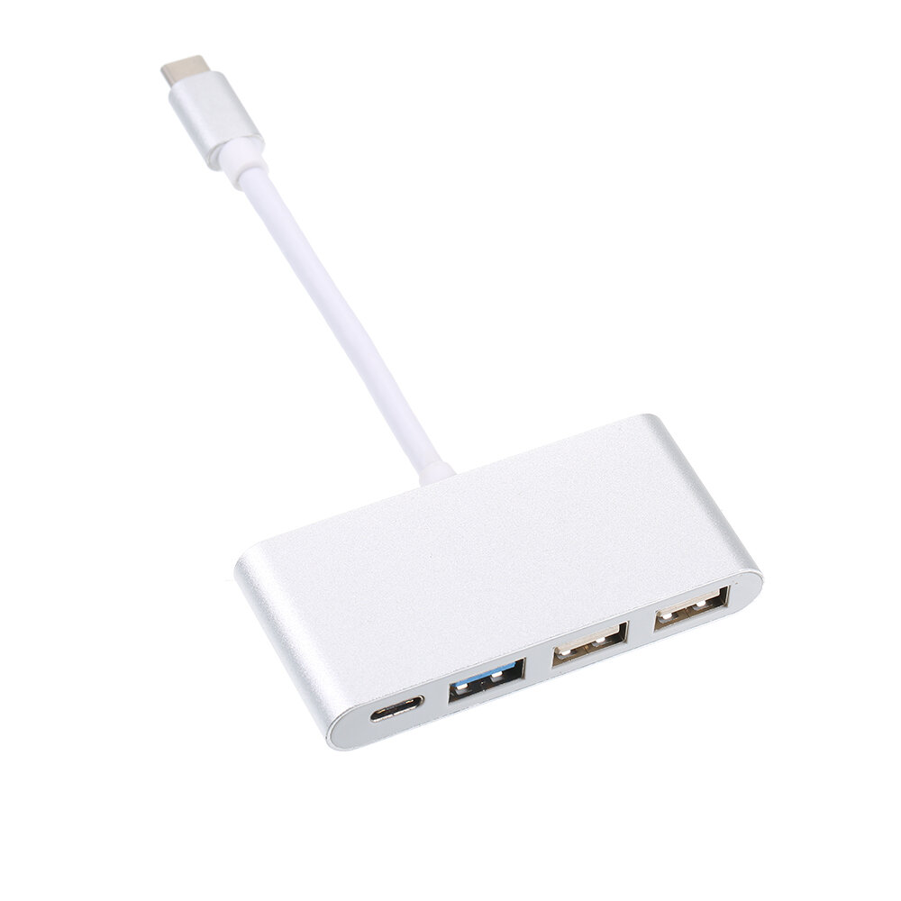 4 в 1 Type-C to Type-C 3 Hub Charging Port Type-C to USB 3.0 Adapter Cable USB C to 3 Hub (Sliver), Port: Type-C USB3.0 USB2.0, Material: ABS, Cable Length: 9.7cm, Item size: 7.3*3.6*1.1cm, Item weight: 41g, Package size: 23.4*12.4*1.5cm, Package weight: