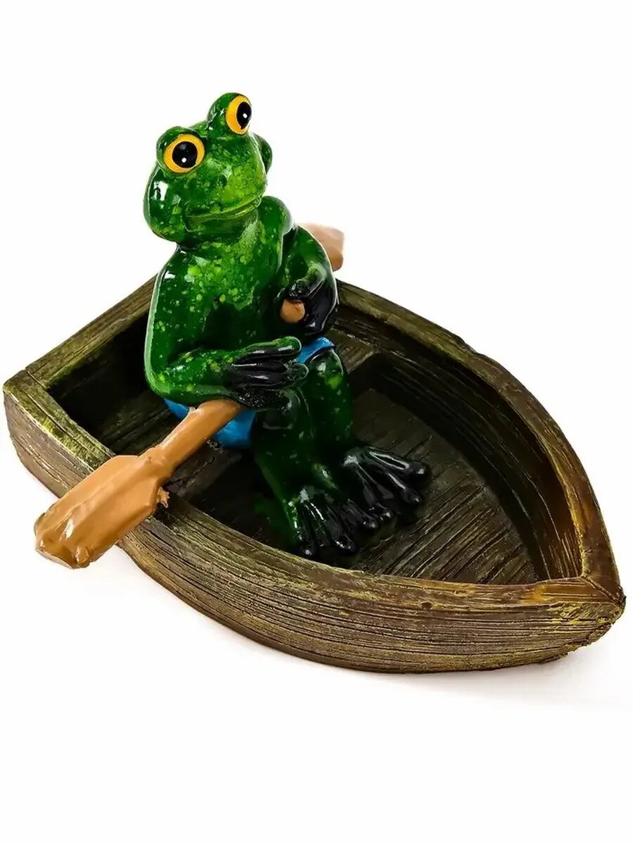 Очаровательная садовая скульптура с лягушкой