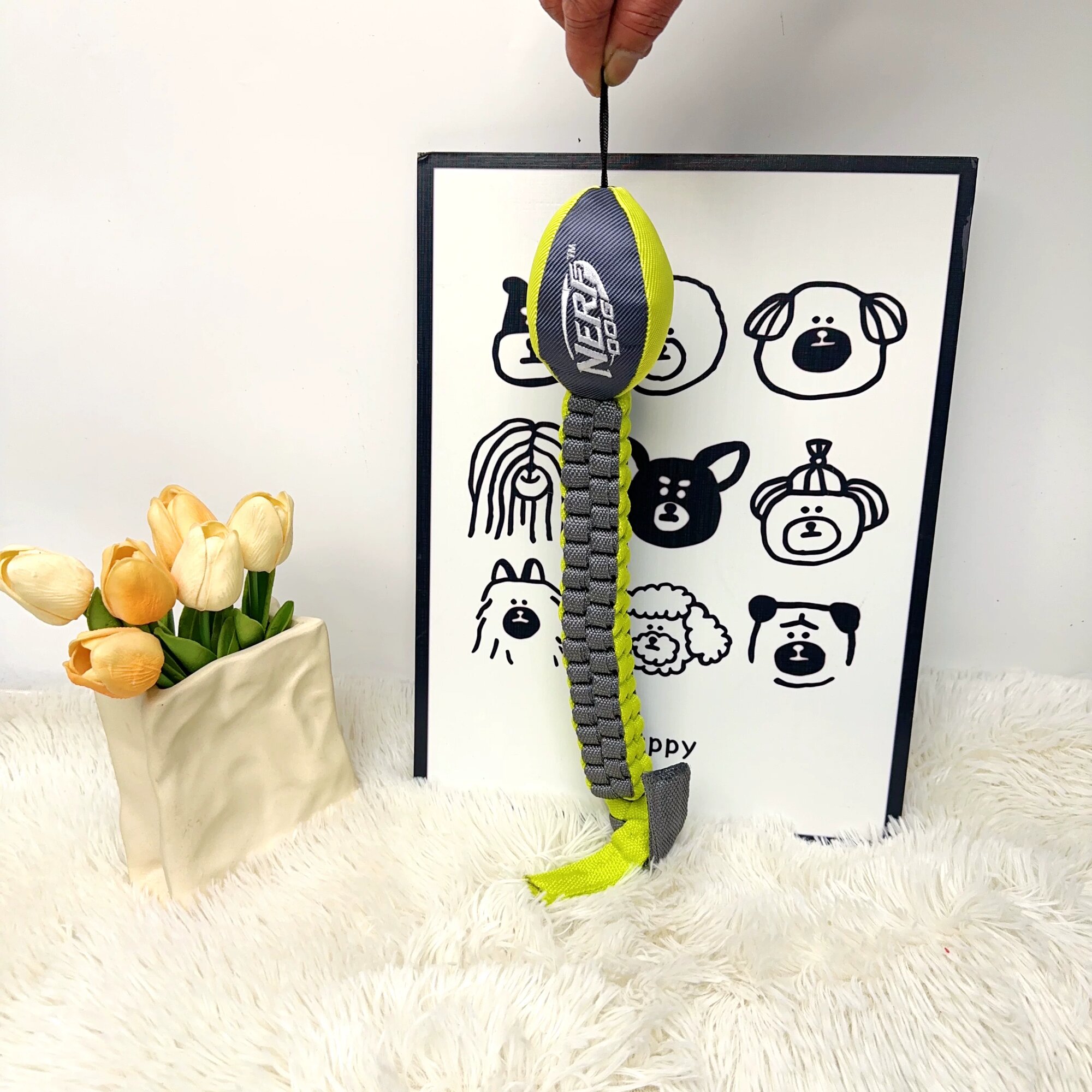 Игрушка для собак NERF из ткани Оксфорд, плетеная, для перетягивания каната, длинная, интерактивная, устойчивая к