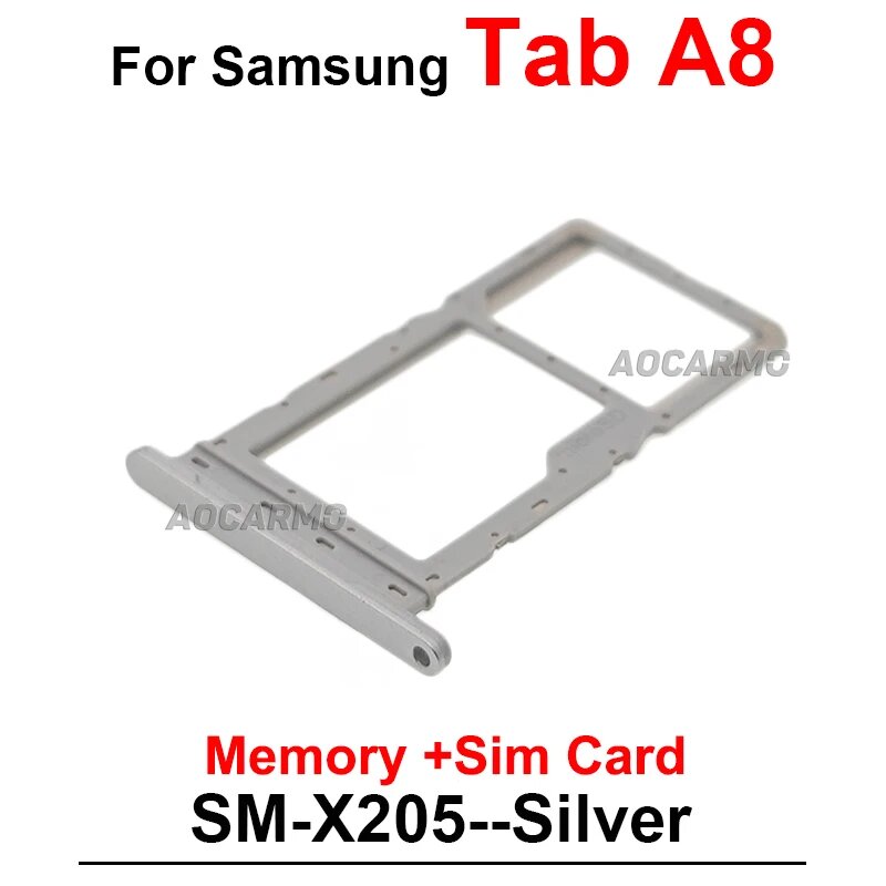 Держатель SIM-карты и SD-карты для Samsung Tab A8 SM-X205 Silver