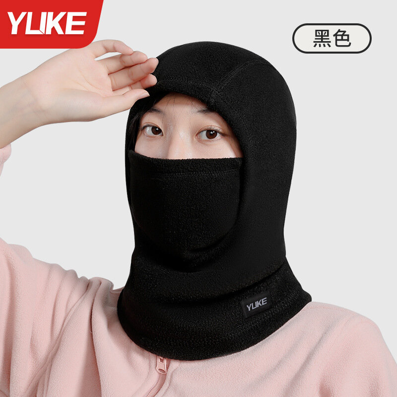 Флисовая маска-грелка для шеи, однотонная шапка для мужчин, теплая маска для лица для женщин, плюшевая однотонная шапка для катания на лыжах и велосипеде