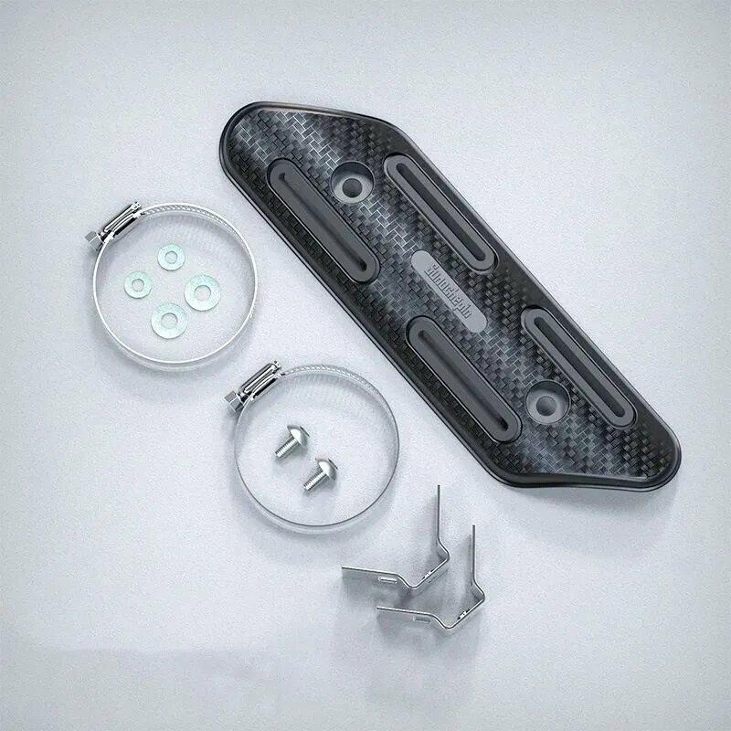 Теплоэкран глушителя мотоцикла, эндуро черный/ Накладка на глушитель