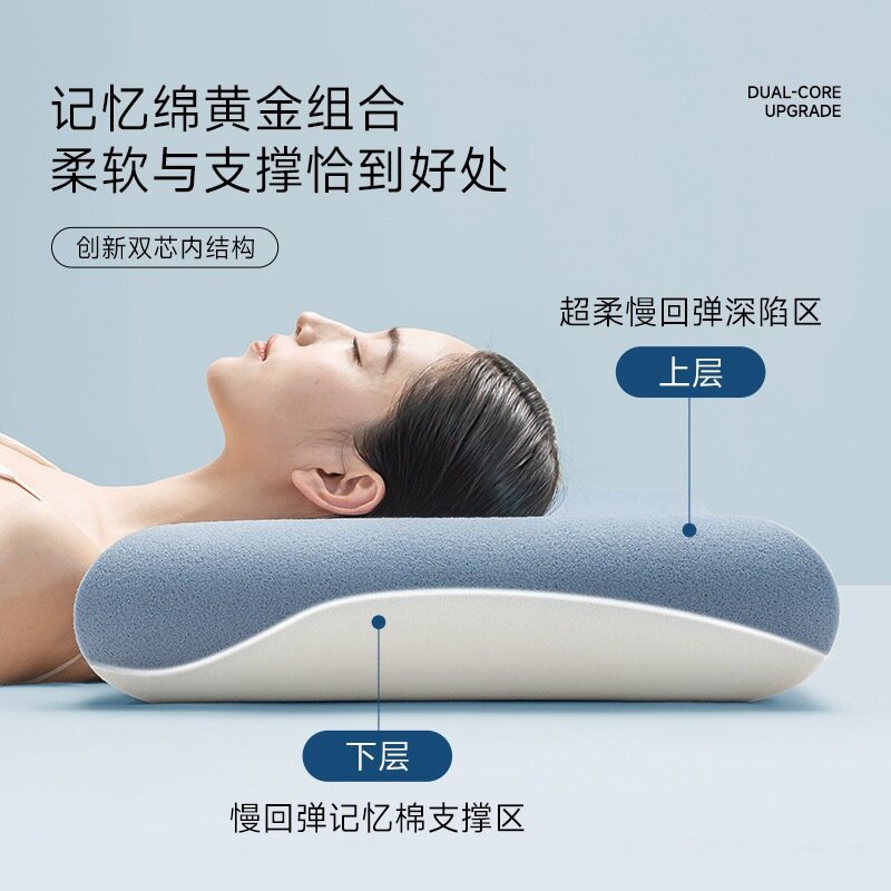Подушка для глубокого сна Planet Deep Sleep Pillow Pro90 с двойным ядром, поддержка шеи, подушка из пены с эффектом памяти, подушка для сна на боку, помощь для сна, подушка для отеля, ядро с медленным восстановлением