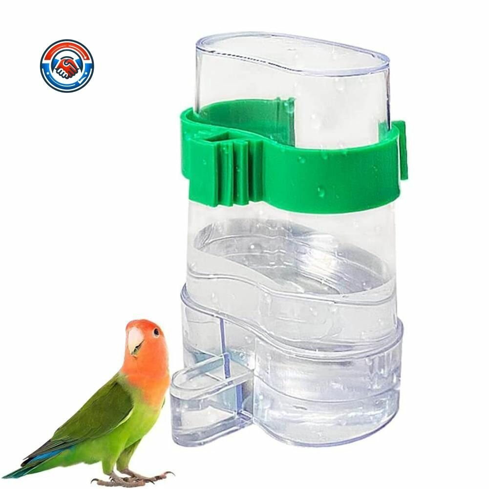 Автоматическая поилка для попугаев 220 мл с изогнутым креплением, прозрачная портативная бутылка диспенсер для волнистых, корелл и канареек, удобный аксессуар для клетки