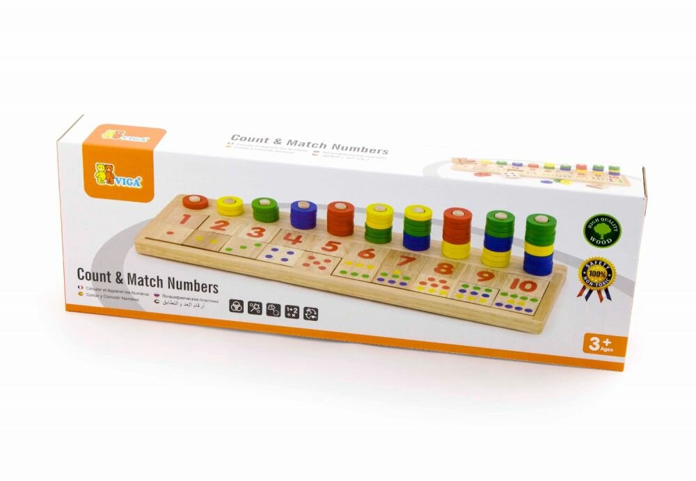 VIGA Игра Разложи по номерам Большой набор (дерево) VG59072 с 3 лет