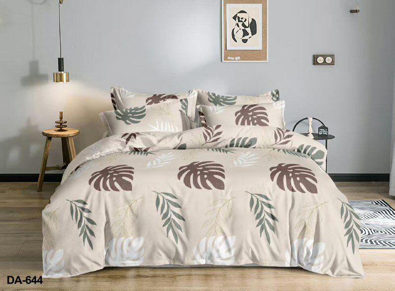 Комплект постельного белья СонЛиТекс, 2-спальное, полисатин, бежевый