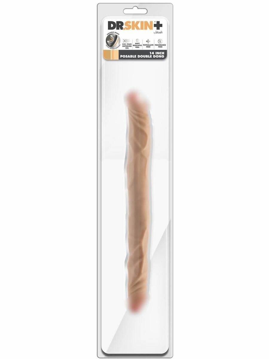 Двустронний фаллоимитатор "Plus 14 Posable Double Dong Beige" 35см